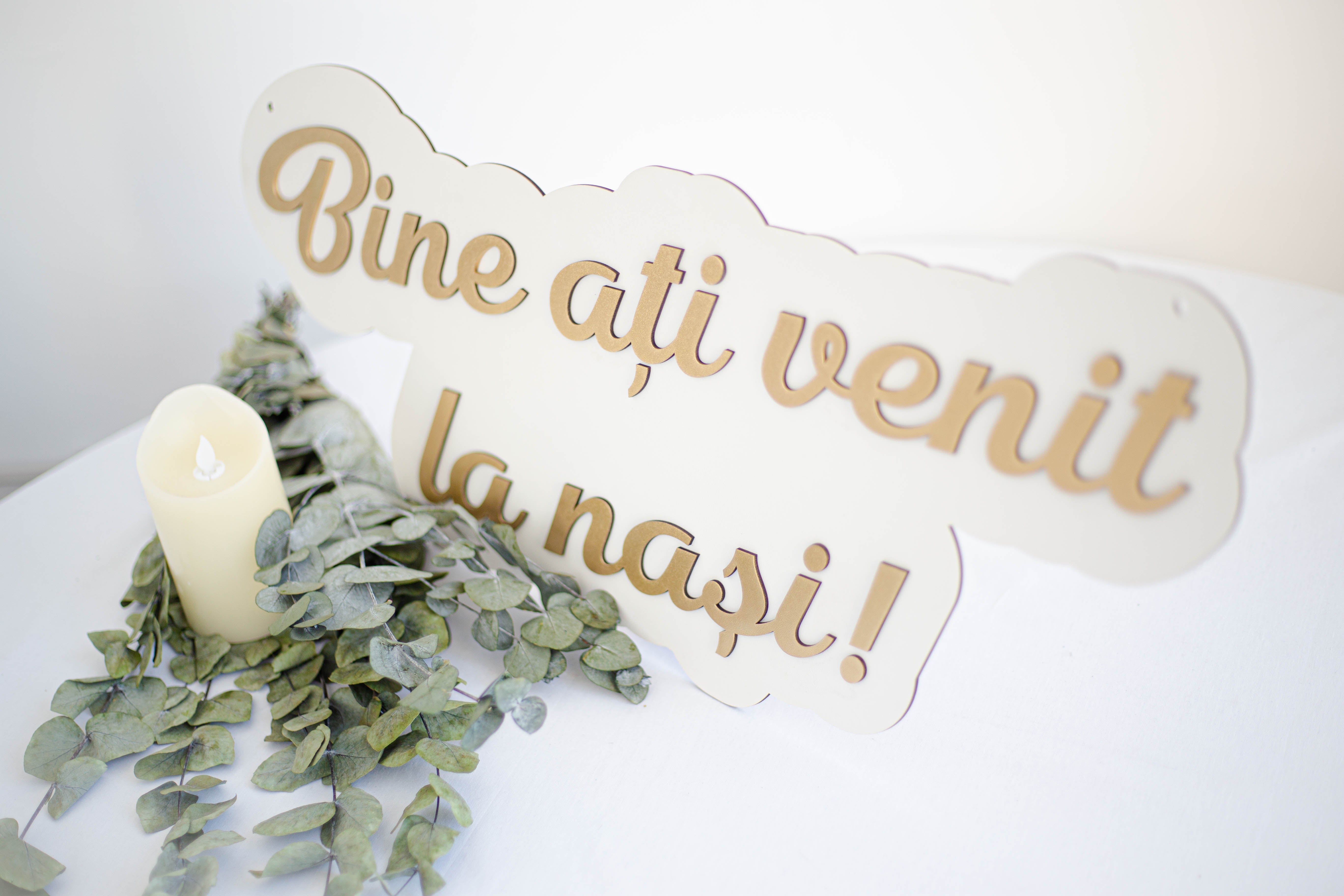 Placuta de bun venit 70x30cm "Nasi" – Cutia cu zambete