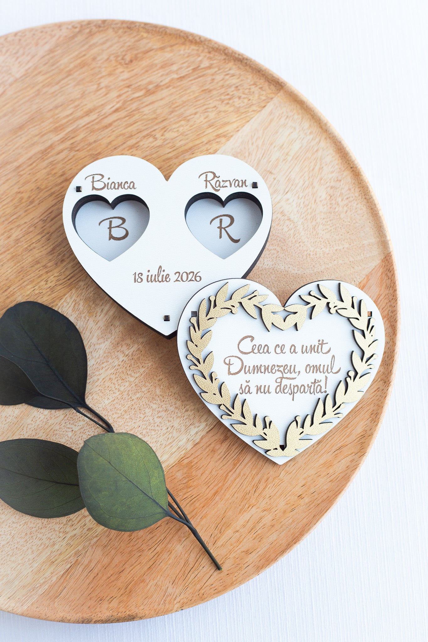 Cutie de verighete personalizata "Inima Infinity" – Cutia cu zambete